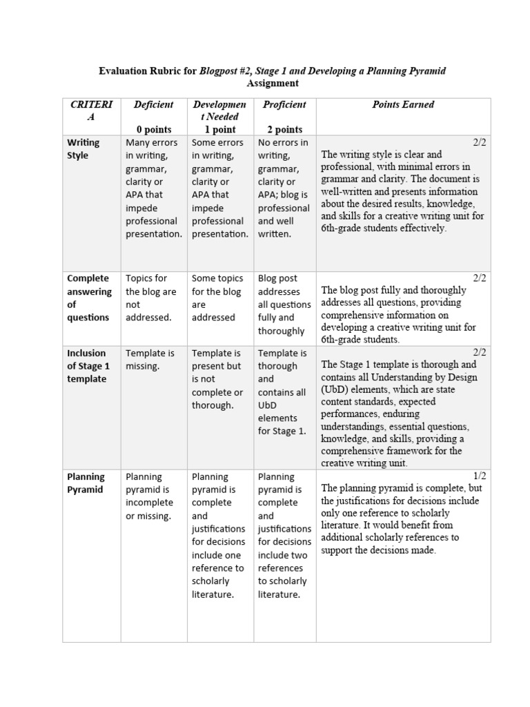 Unit 4-5 Peer Review Forum Stage 1 and Planning Pyramid Completed | PDF ...