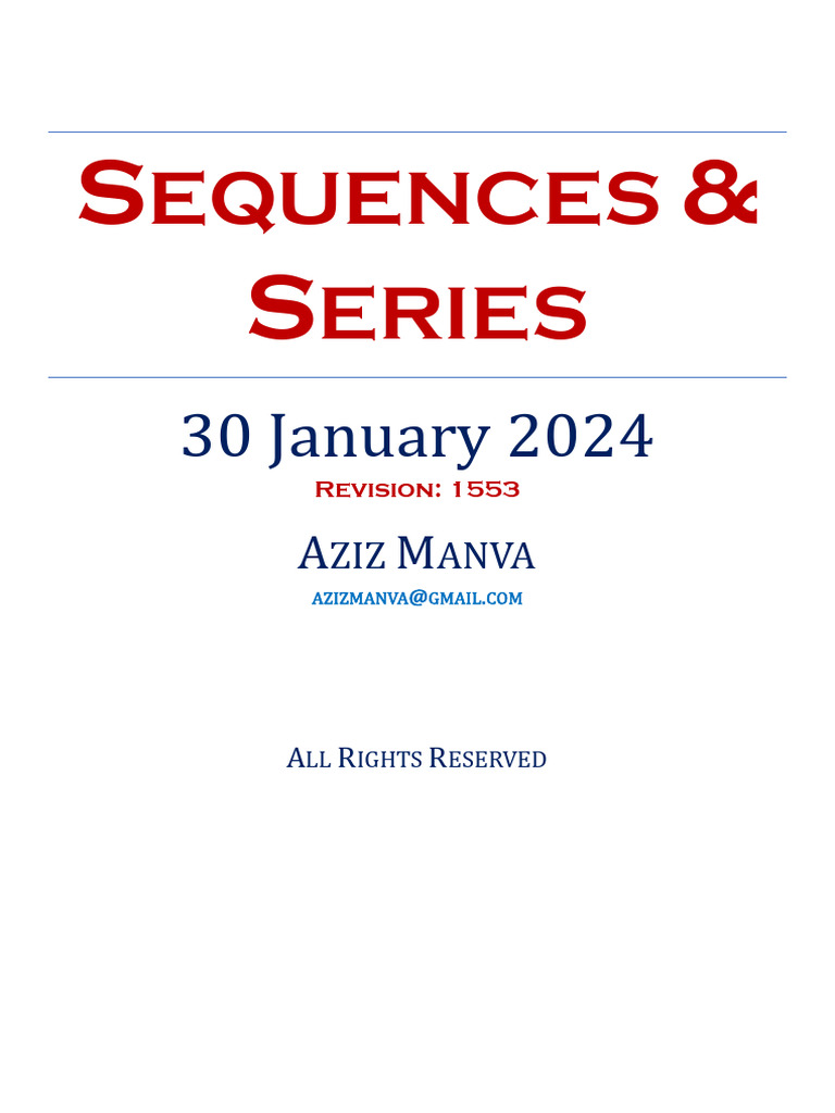 Sequences and Series Overview Guide | PDF | Sequence | Geometry