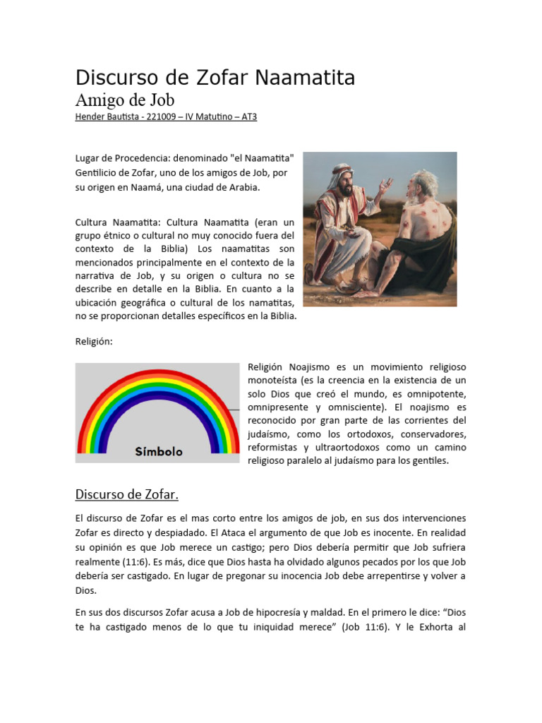 Discurso de Zofar Naamatita | PDF | Libro de trabajo | Pecado