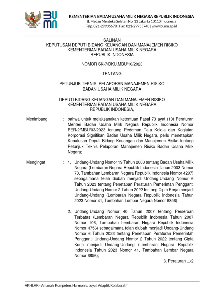 SK-7 Juknis Pelaporan | PDF