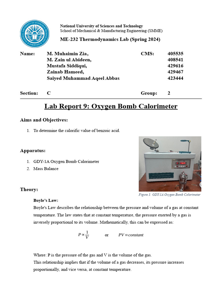 Thermo Lab 9 | PDF | Gases | Physical Phenomena