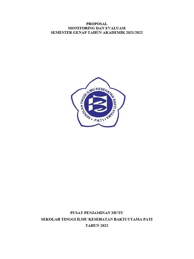 PROPOSAL MONEV GENAP - 23-25 Agustus 2022 | PDF