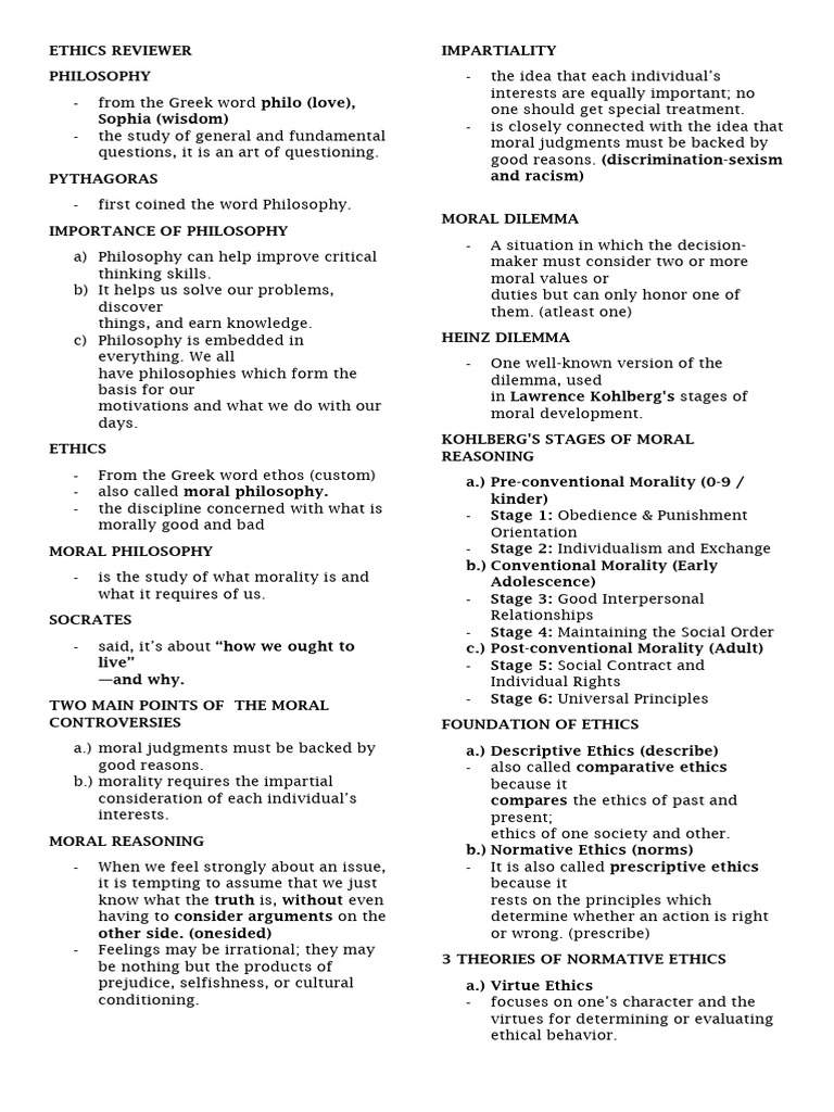 Ethics Reviewer | Download Free PDF | Morality | Social Psychology