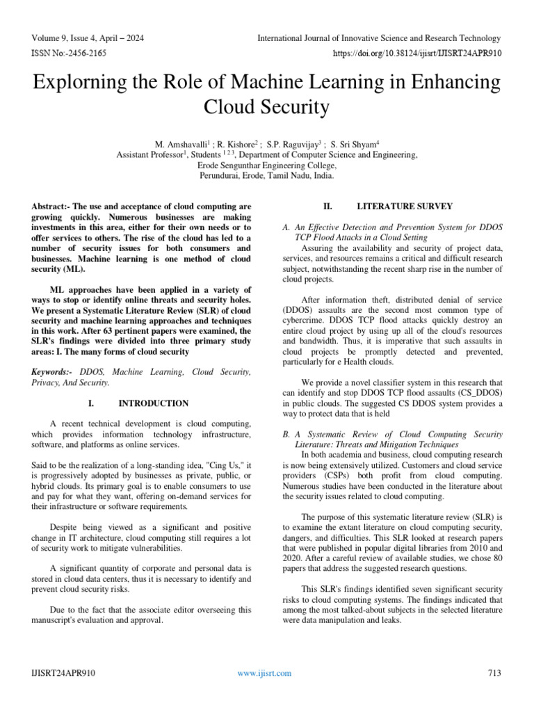 Machine Learning Boosts Cloud Security | PDF | Cloud Computing ...