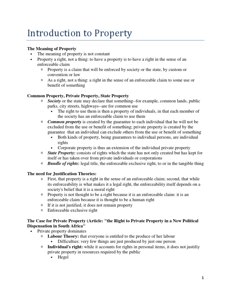 Understanding Individual Property Rights | PDF | Natural And Legal ...