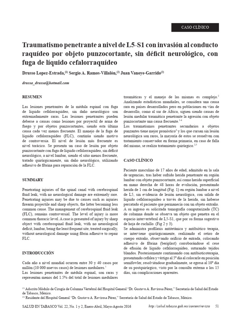 Caso Clínico de Médula Espinal | PDF | Ct Scan | Sistema nervioso