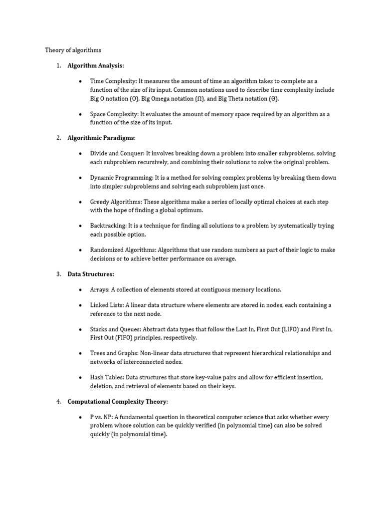 Theory of Algorithms | PDF | Time Complexity | Dynamic Programming