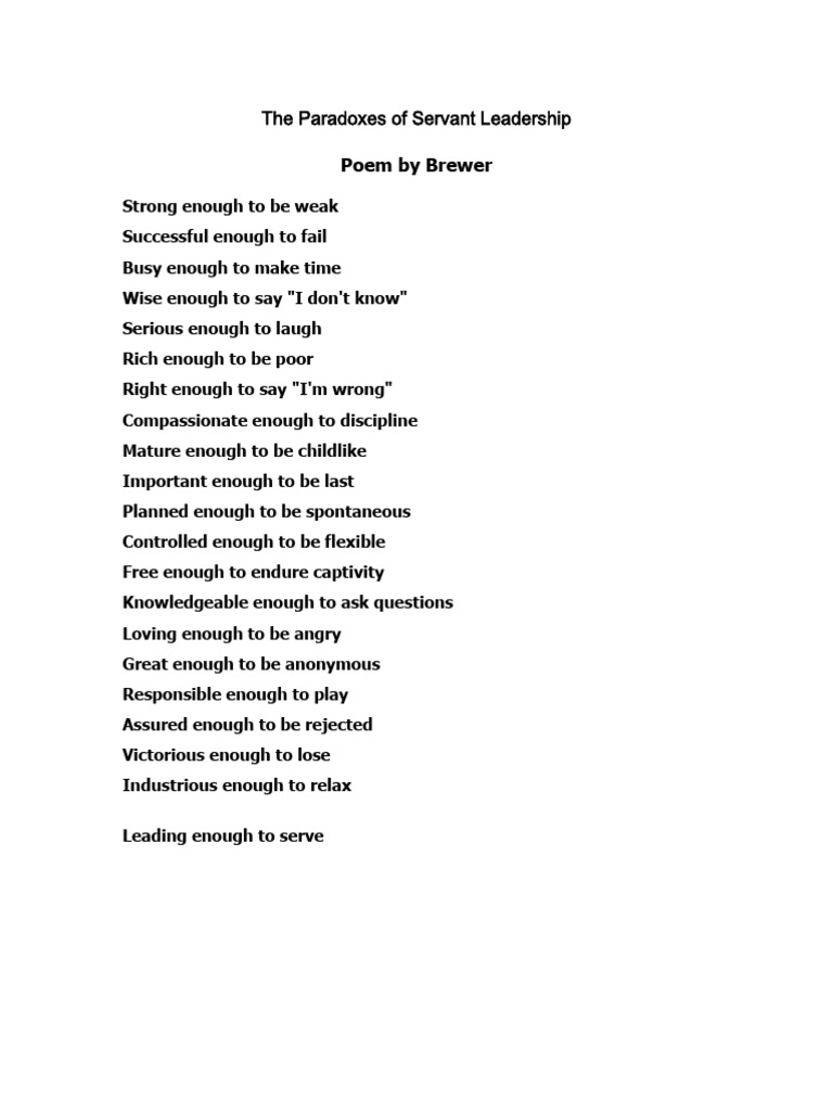 A7 - The Paradoxes of Servant Leadership | PDF