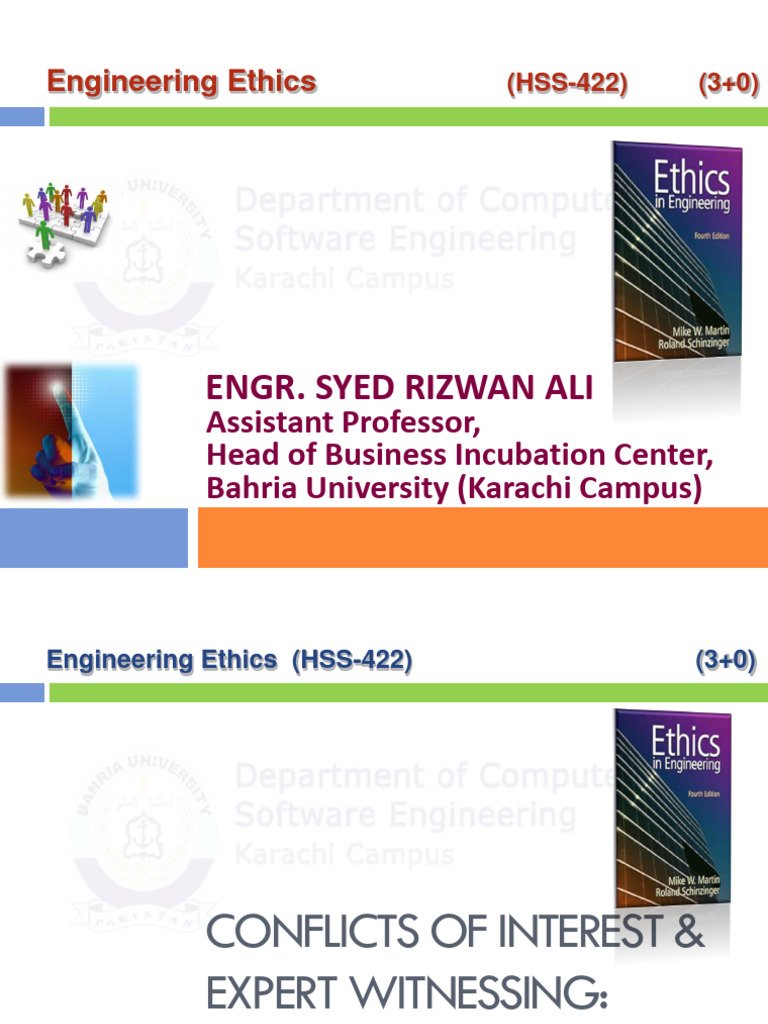 Engineering Ethics Week Pdf Expert Witness Conflict Of Interest