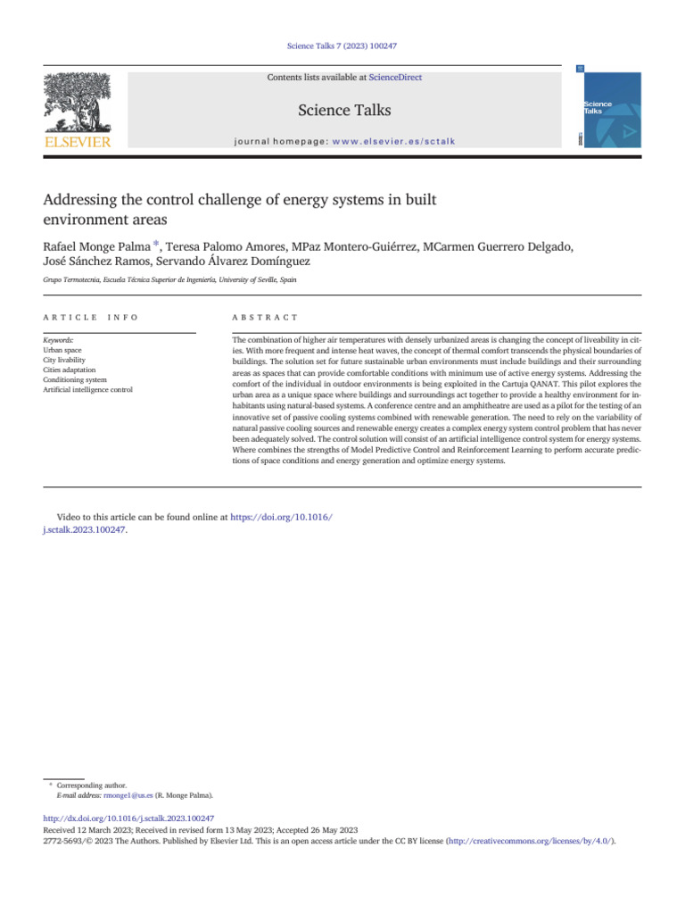 Addressing The Control Challenge of Energy Systems in Built - 2023 ...