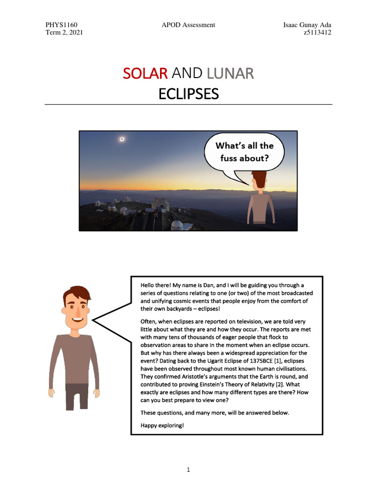 Example 1 | PDF | Solar Eclipse | Moon