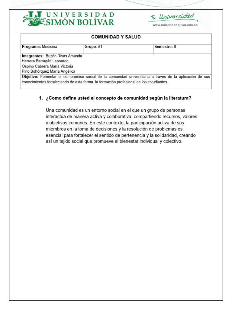 Taller Comunidad, Definición, Tipos de Comunidad (1) - 1 | Descargar ...