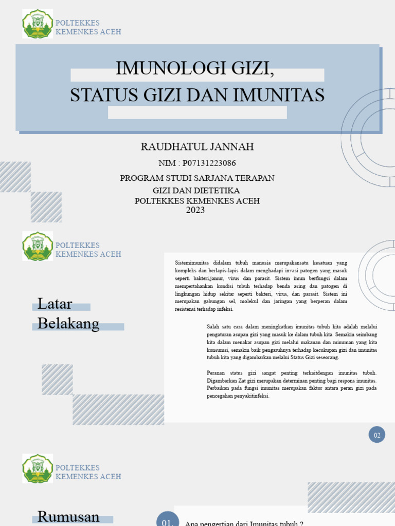 Status Gizi Dan Imunitas Kak Oja | PDF
