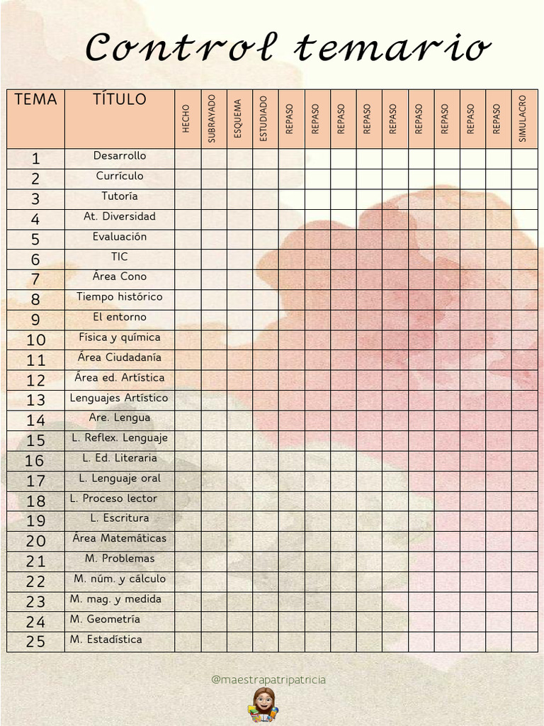 Control Temas Primaria Pdf