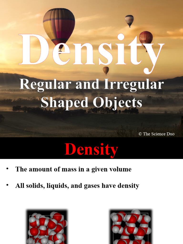 Gr 8 Density in regular and irregular objects | PDF | Density | Volume