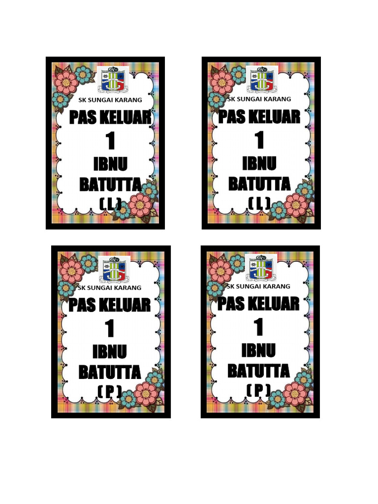 Pas Keluar Masuk Kelas | PDF