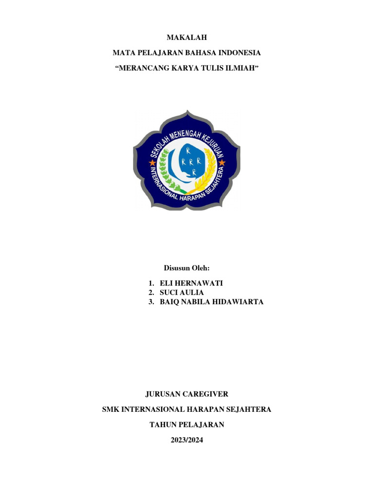 Rancangan Karya Tulis Ilmiah | PDF