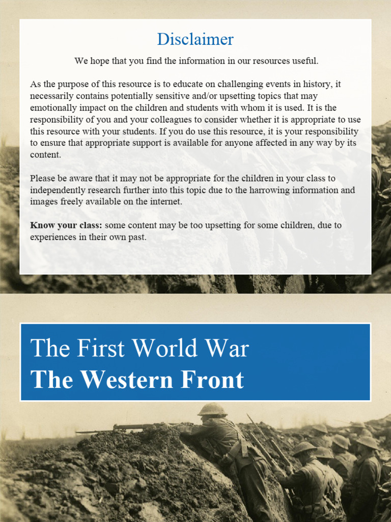 The First World War The Western Front PowerPoint | PDF | Western Front (World War I) | World War I