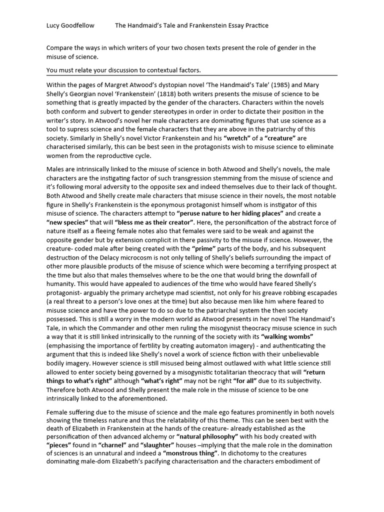 Compare The Ways in Which Writers of Your Two Chosen Texts Present The ...