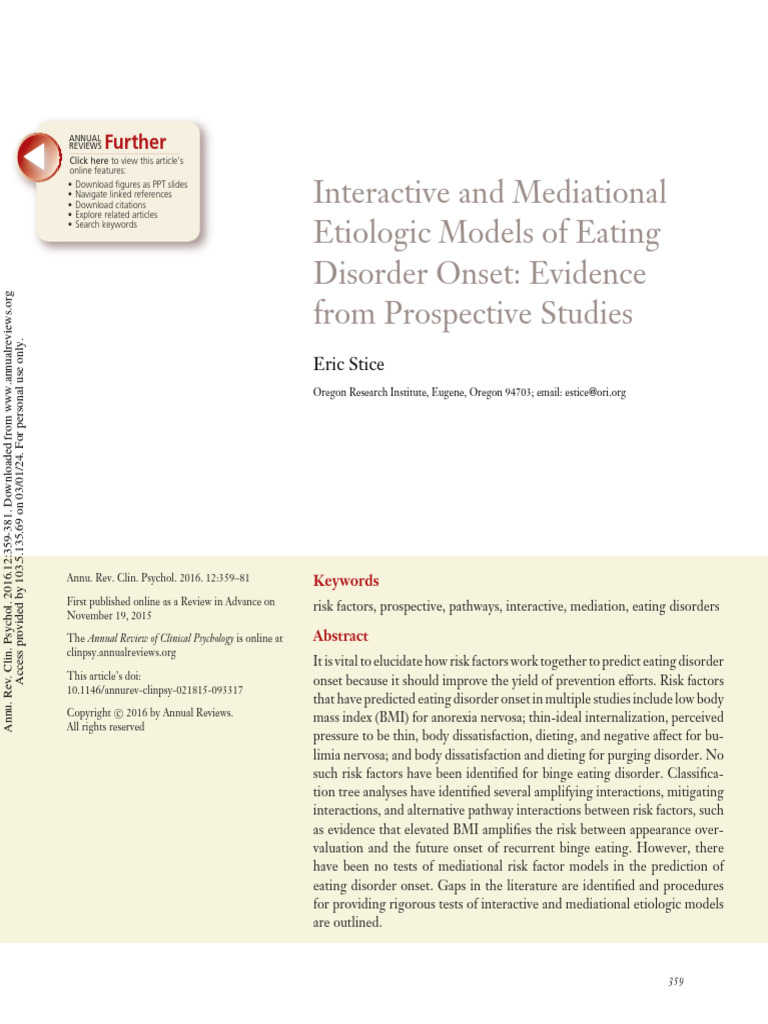 Eating Disorders Risk Factors | PDF | Eating Disorder | Bulimia Nervosa