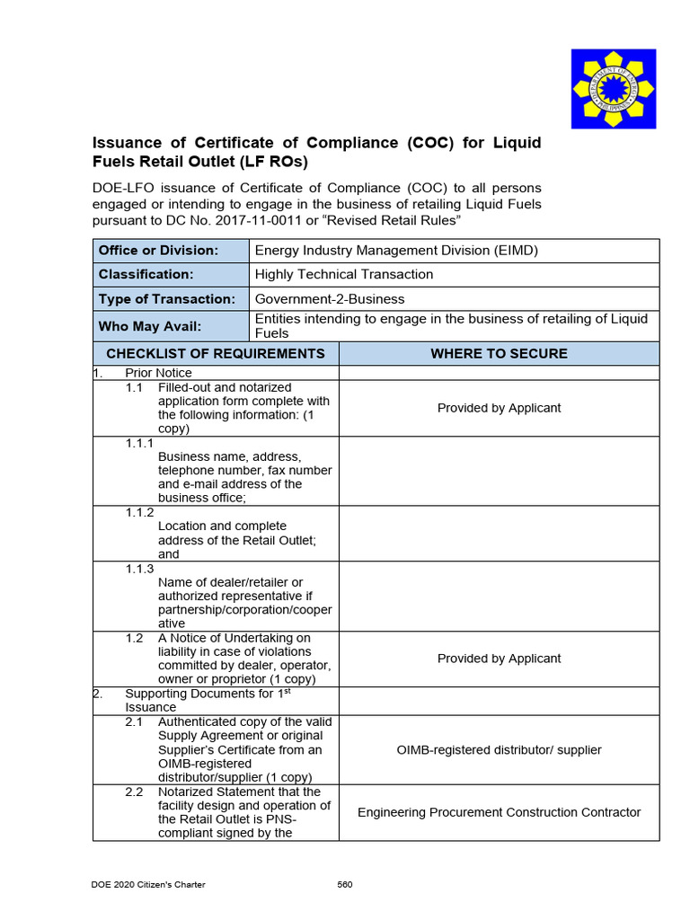 Citizen-charter-15-Lfo-06-Issuance of Certificate of Compliance (COC ...