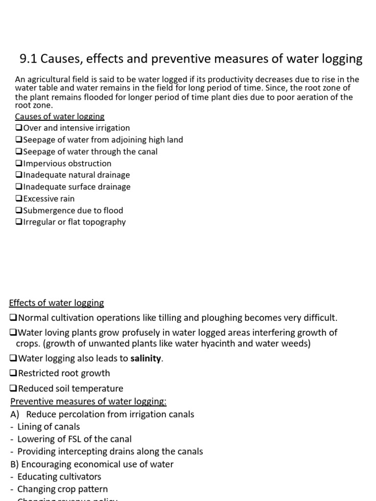 Waterlogging and Drainage | PDF | Drainage | Soil
