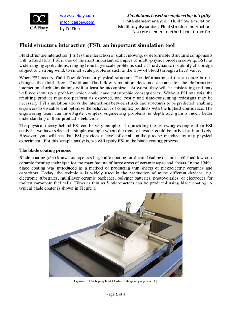 Fluid Structure Interaction (FSI), An Important Simulation Tool v01 | PDF | Fluid Dynamics ...