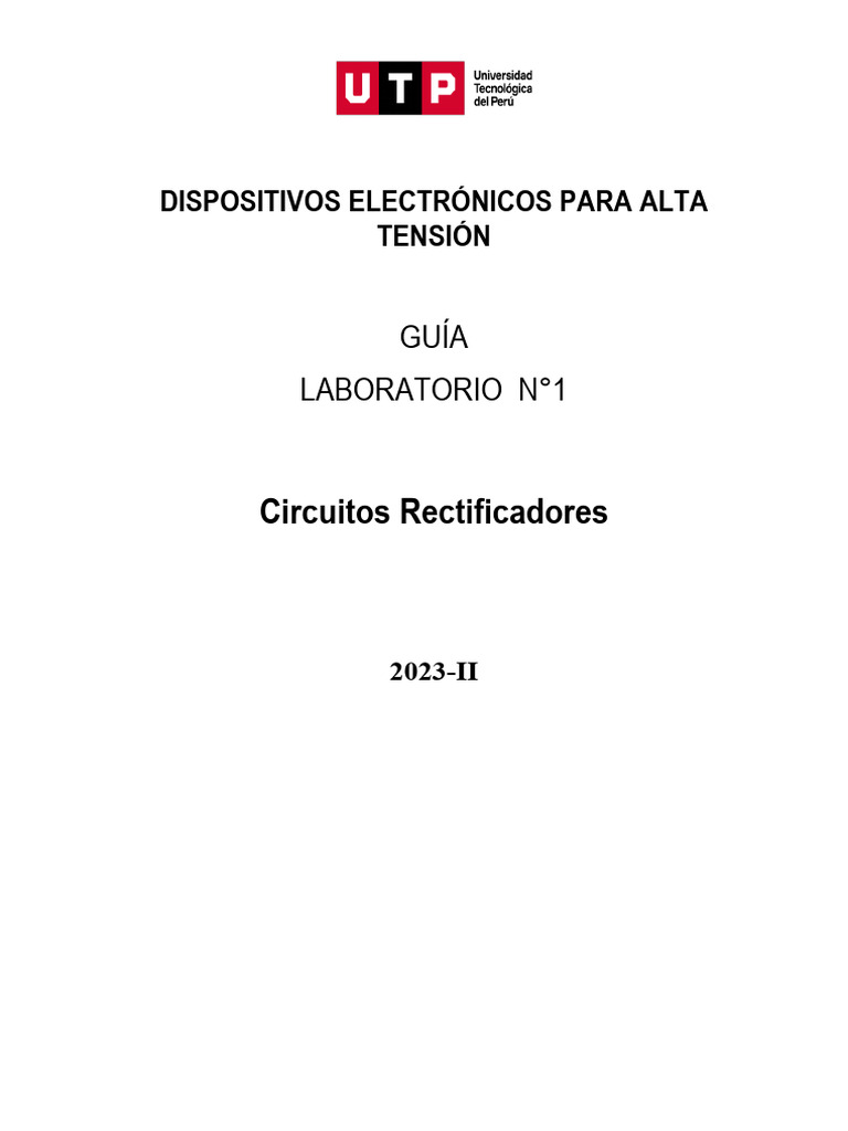 Circuitos Rectificadores: Guía Laboratorio N°1 | PDF | Rectificador | Red eléctrica