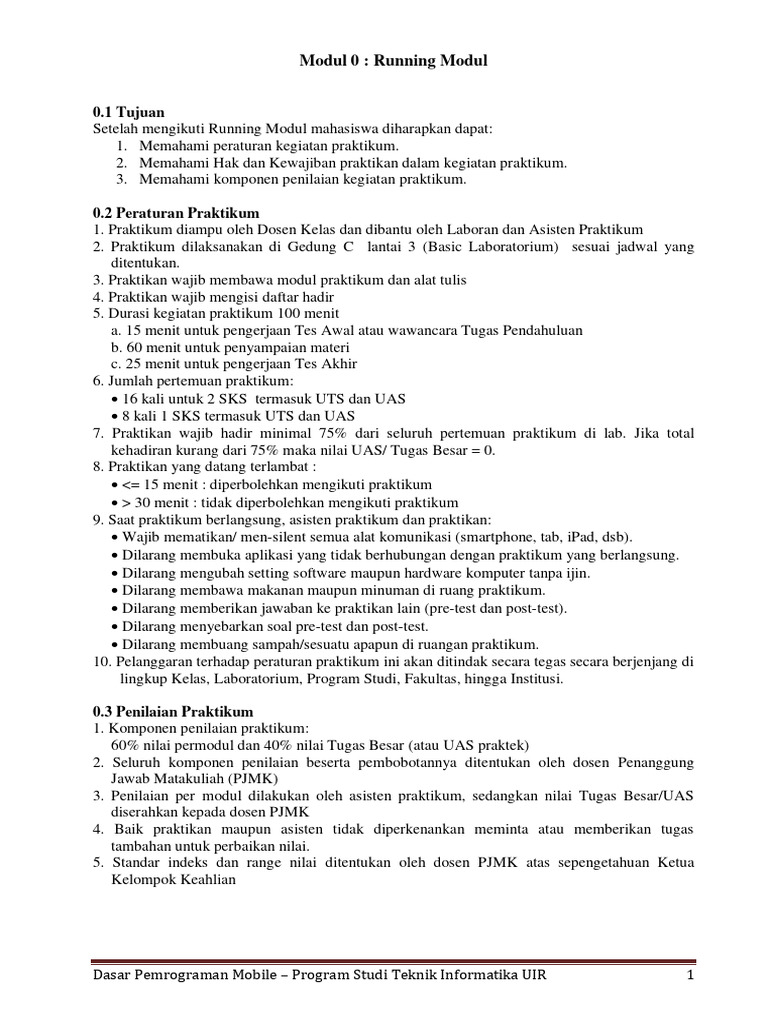 Modul Praktikum Pemrograman Mobile | PDF