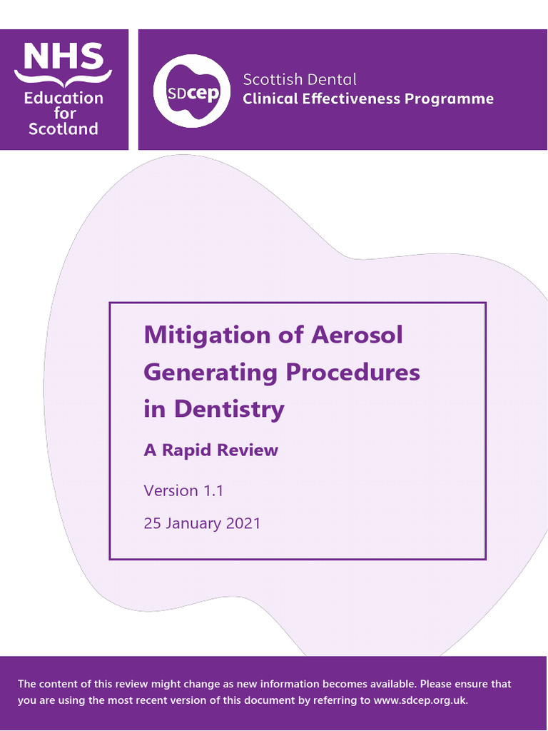 SDCEP Mitigation of AGPs in Dentistry Rapid Review v1.1 | PDF ...