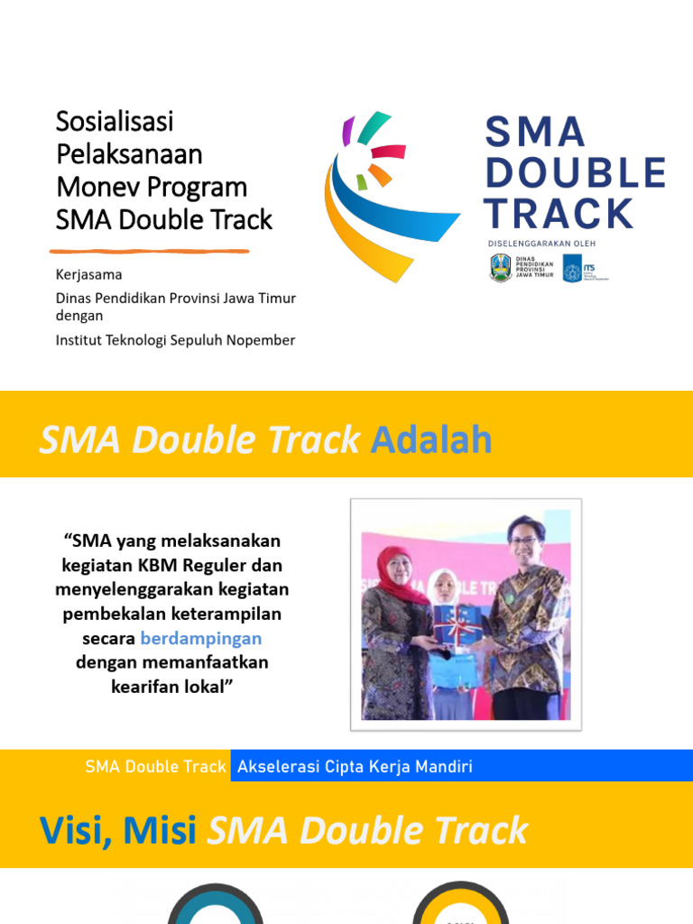 Sosialisasi Pelaksanaan Monev Program SMA Double Track 2023 | PDF