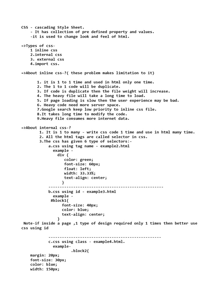 css | PDF | Html | Internet