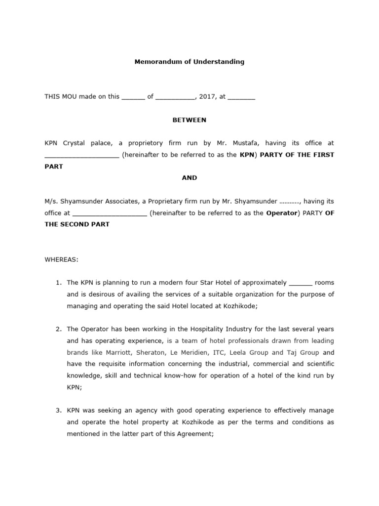 MOU Draft | Download Free PDF | Indemnity | Taxes