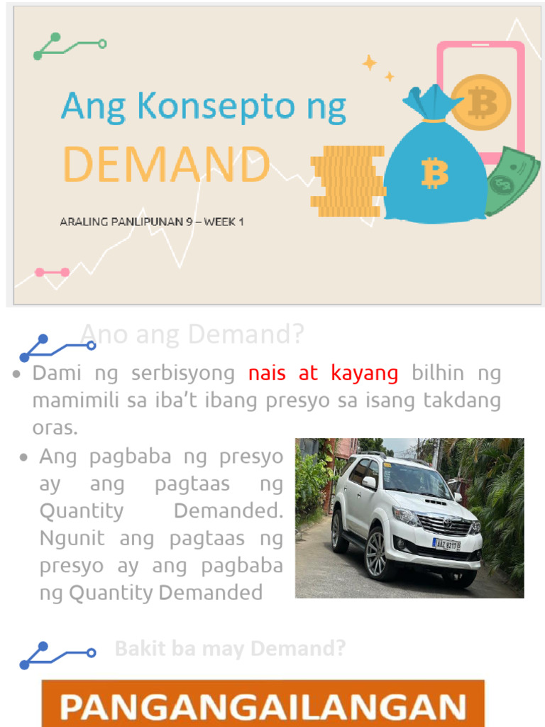 WEEK 1 - KAHULUGAN NG DEMAND AT MGA SALIK NA NAKAKAAPEKTO SA DEMAND | PDF