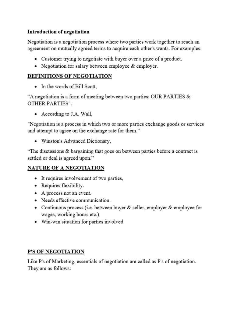 Introduction | PDF | Negotiation | Employment