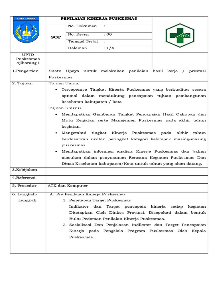 Sop Penilaian PKP | PDF