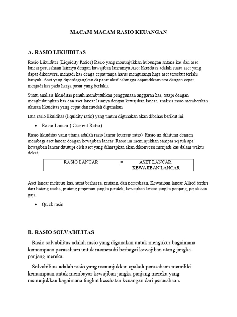 Kel 5 Macam Macam Rasio Keuangan-1-1 | PDF