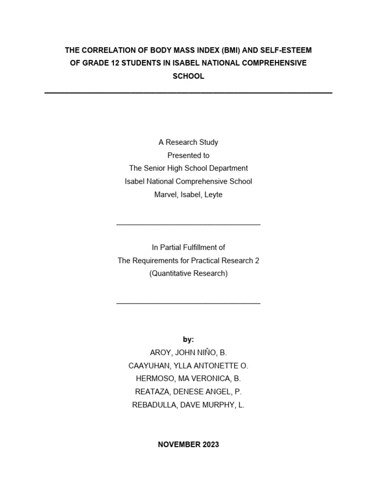 Chapter 3 | PDF | Questionnaire | Self Esteem