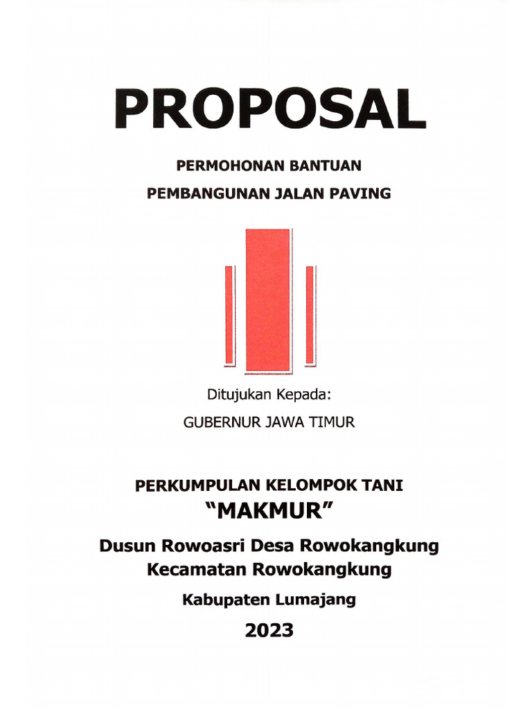 Proposal Permohonan Bantuan Pembangunan Jalan Paving | PDF