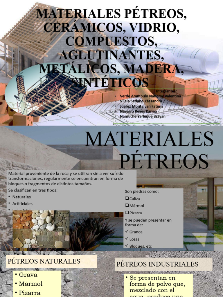 Presentación- materiales constructivos | PDF | Material compuesto | Rieles