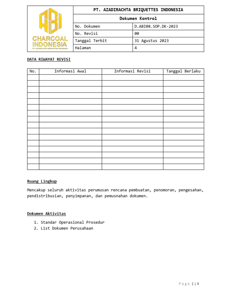 Dokumen Kontrol - Signed | PDF
