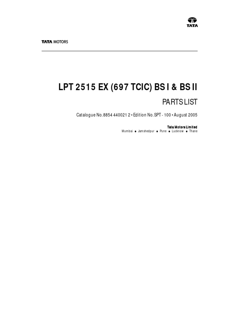 LPT 2515 Ex (697 Tcic) BS I & BS Ii Cat. | PDF | Axle | Engines