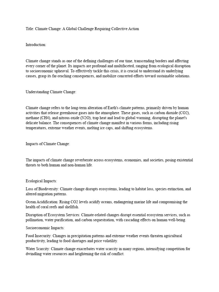 Understanding Climate Change Impacts | PDF | Climate Change | Climate ...