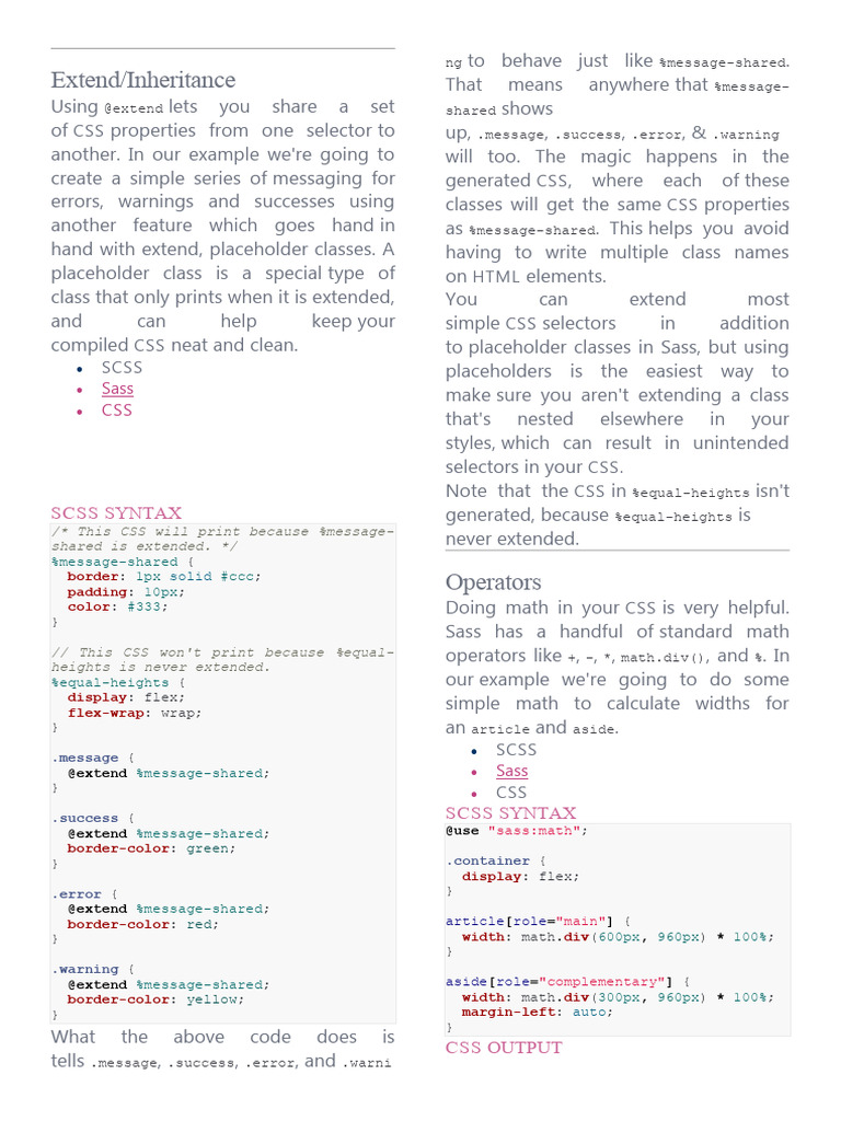 Inheritance and Polymorphism in SASS | PDF | Computer Programming