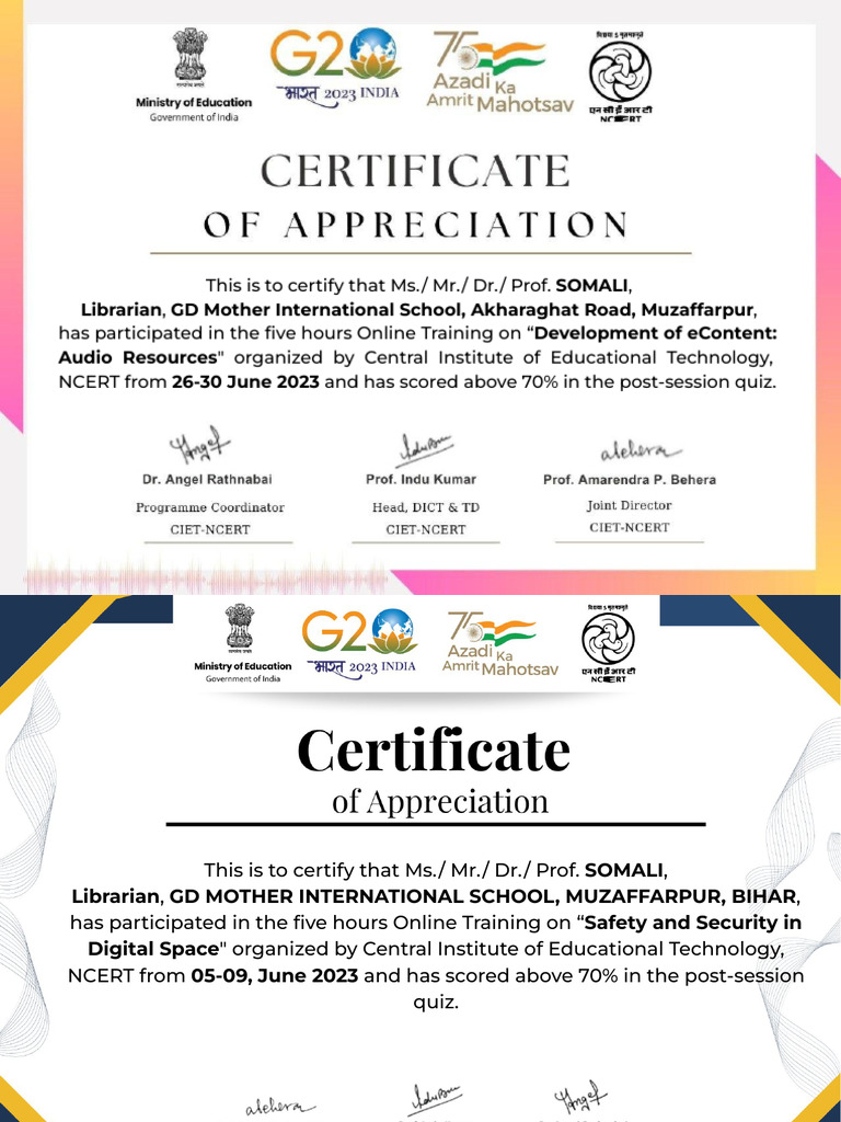 CBSE Certificates 2023-24 | PDF | Educational Technology | Educational ...