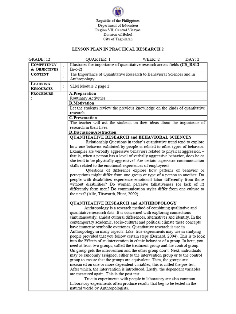 Module2 Day2 | PDF | Quantitative Research | Experiment