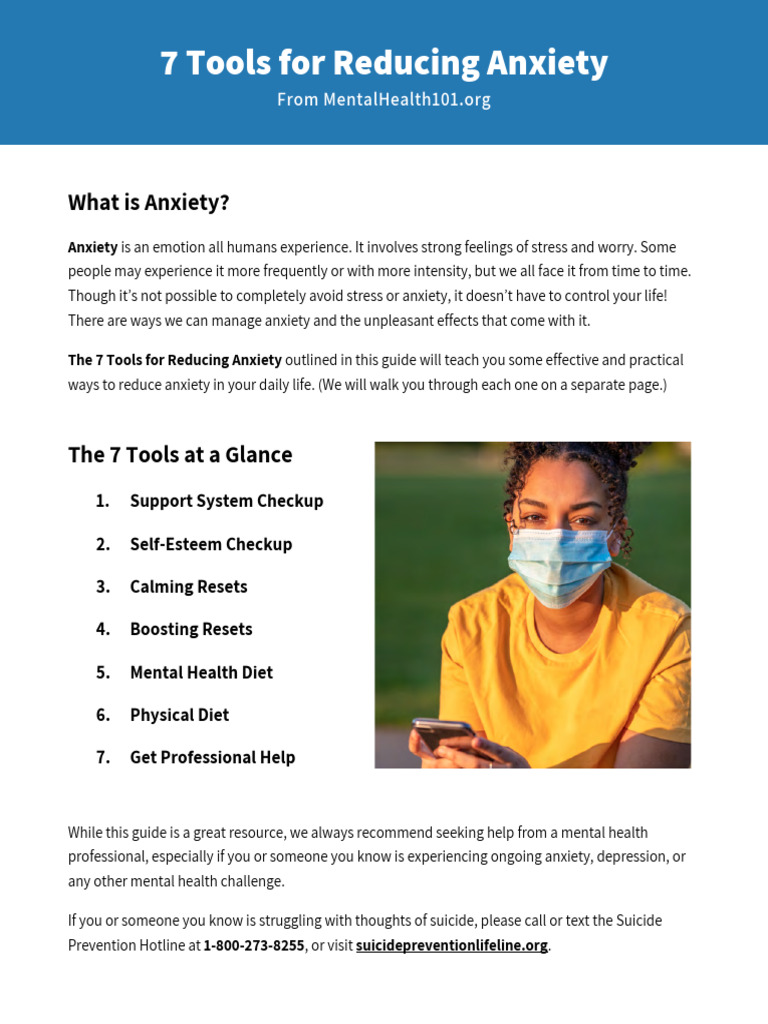 7 Tools For Reducing Anxiety | PDF | Anxiety | Self Esteem