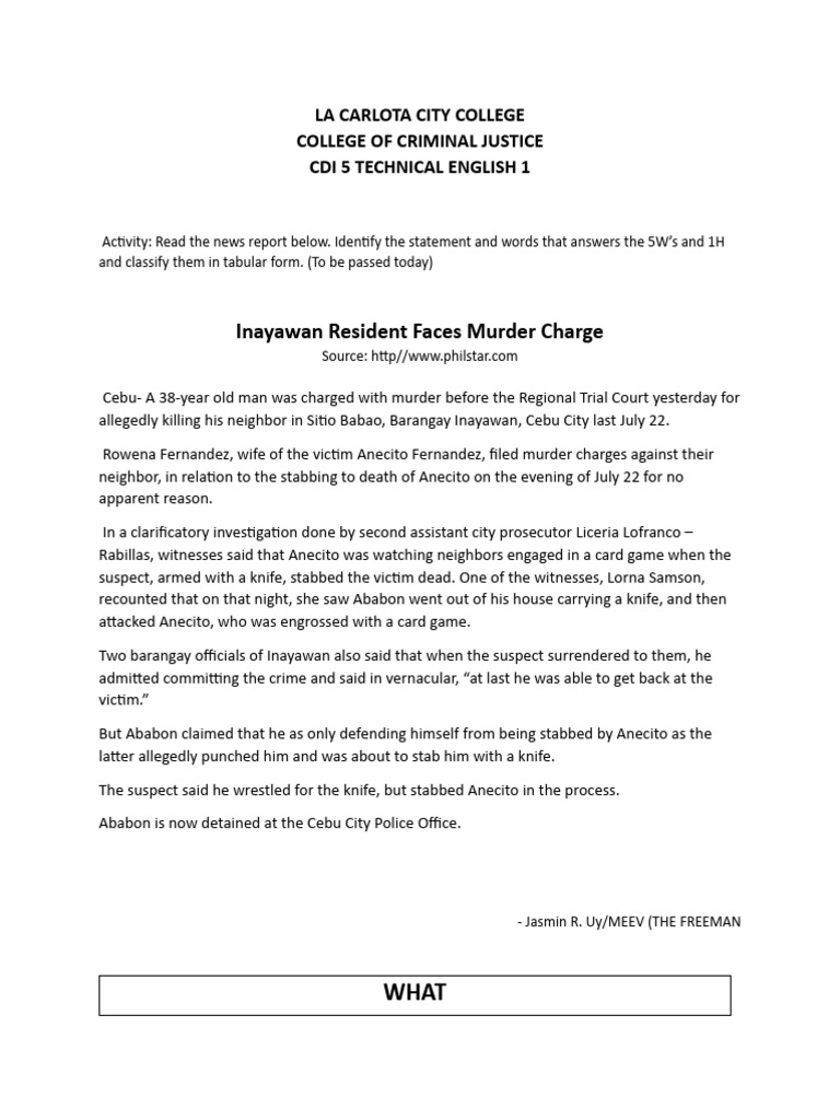 CDI 5 ACTIVITY | PDF