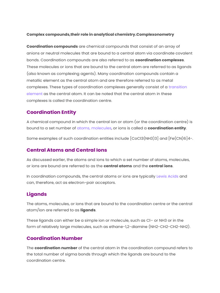 Document | PDF | Coordination Complex | Ligand