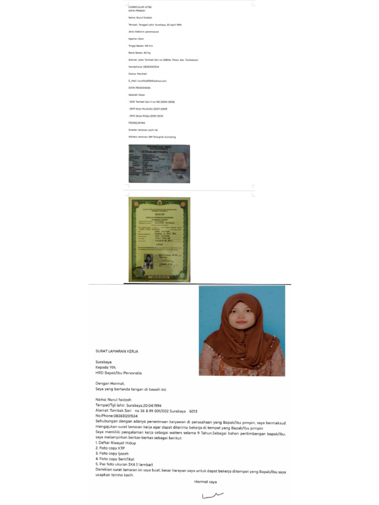 CV Nurul | PDF
